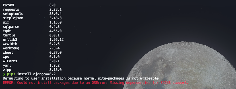 pip安装库报错 OSError: Missing dependencies for SOCKS support – 胡图图不涂涂